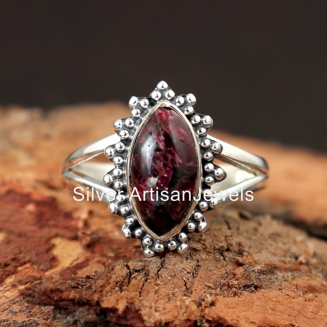 Natural Gemstone Ring Genuine Edulite Ring Marquise Edulite - Etsy UK