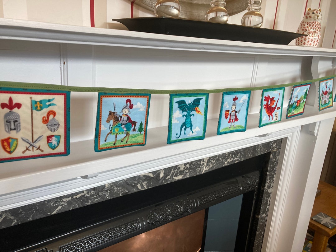 Childrens Knights and Dragons Bunting Dragonheart Bunting Childrens ...