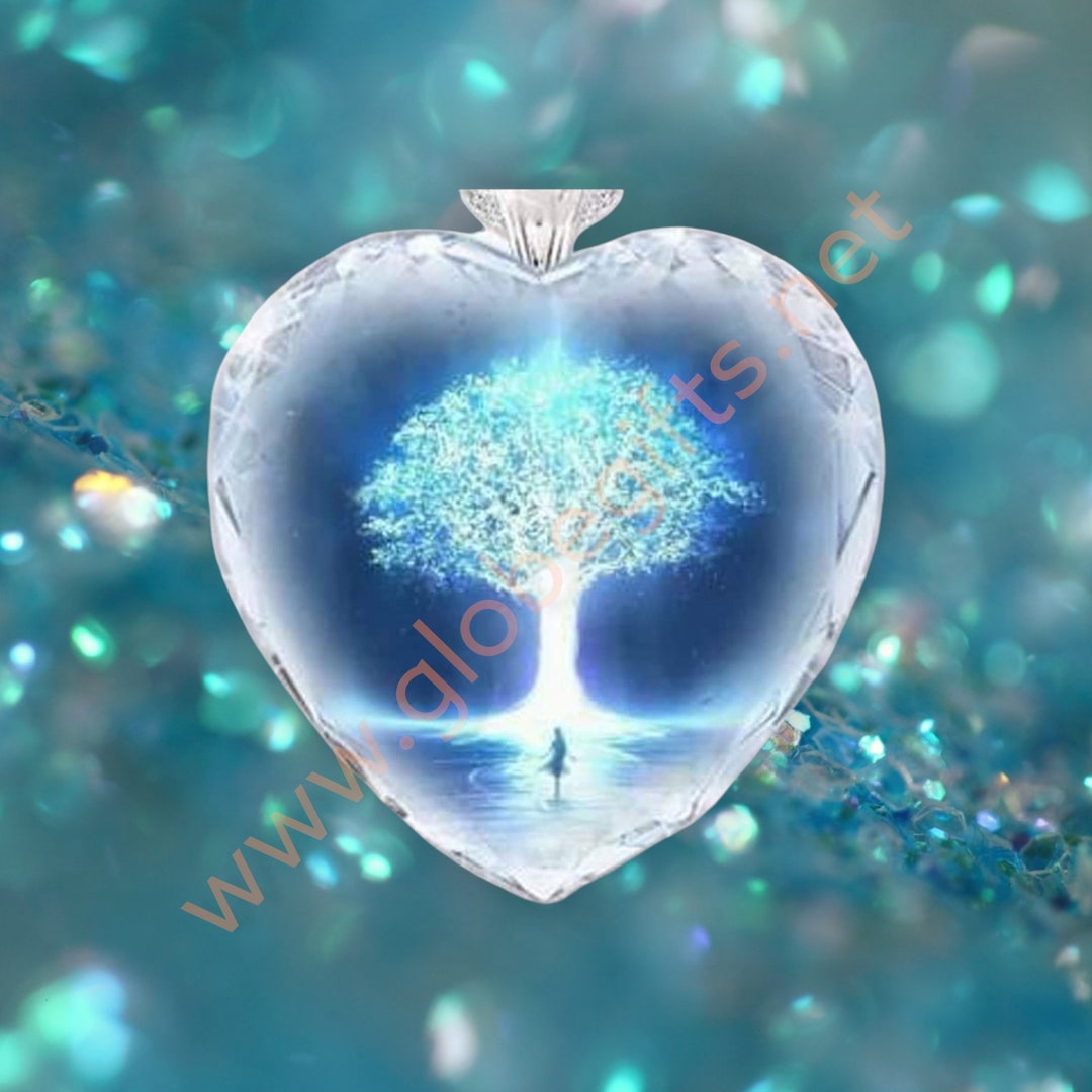 Tree of Life Crystal Heart Pendant. - Etsy