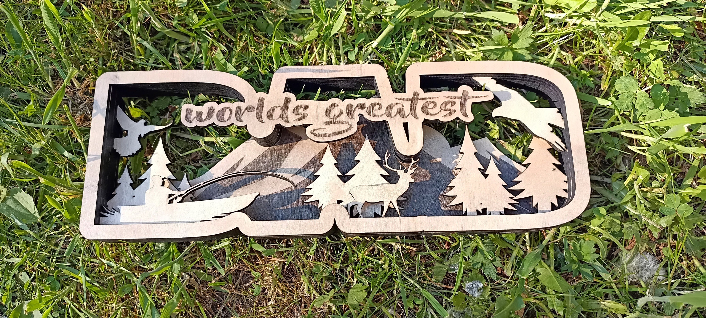 3D Dad Digital Cut File 7 Layer Design for Laser Cut or Cricut SVG DXF ...