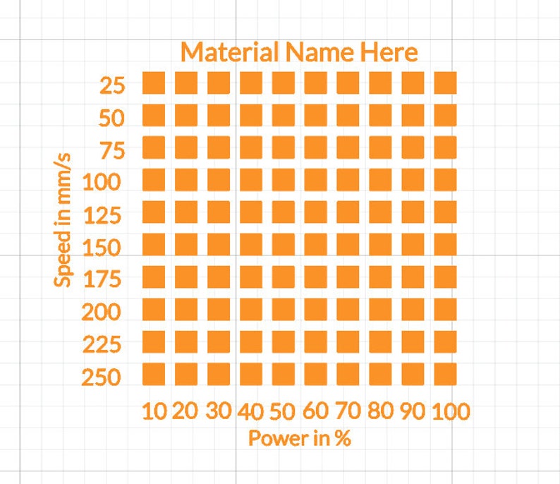 Laser Engraving Test Grid Xtool Creative Space .xcs File - Etsy