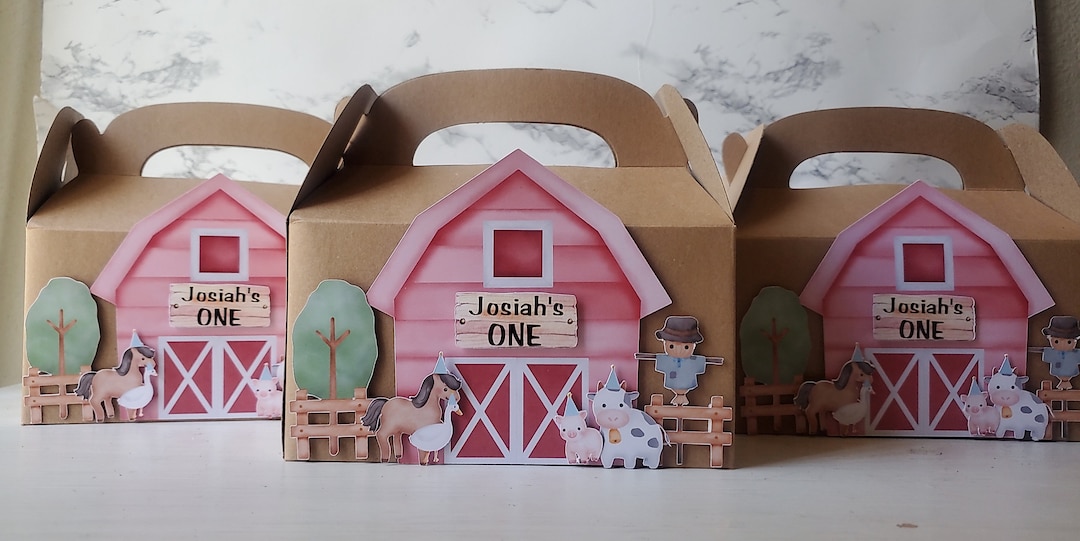 Farm Party Favor| Barn Gable Box| Goodie Bag|barnyard Birthday ...