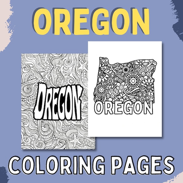 Oregon Coloring Pages - Etsy