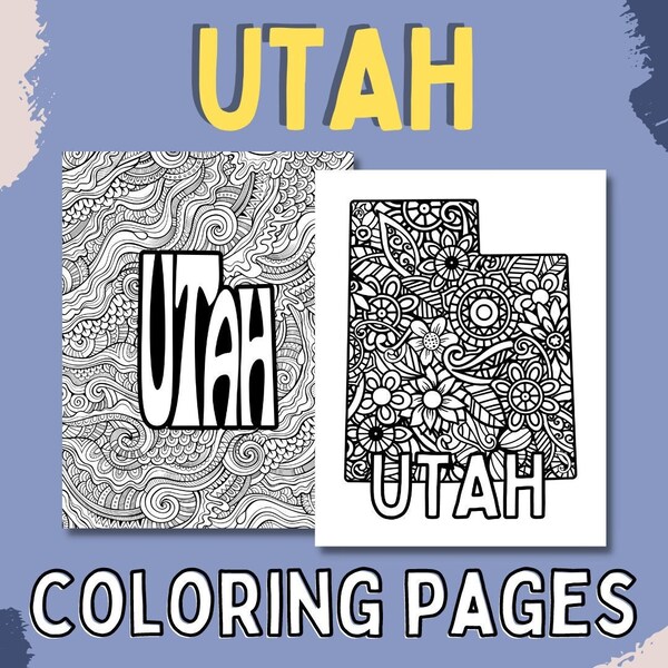 Utah Coloring Page - Etsy