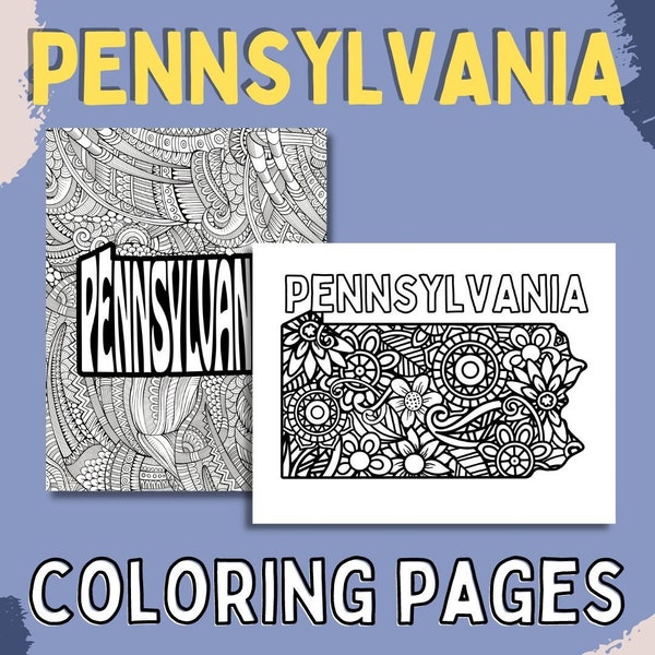 Pennsylvania Coloring Pages - Etsy