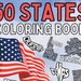 50 STATES Coloring Book United States Geography Coloring Book 100 ...