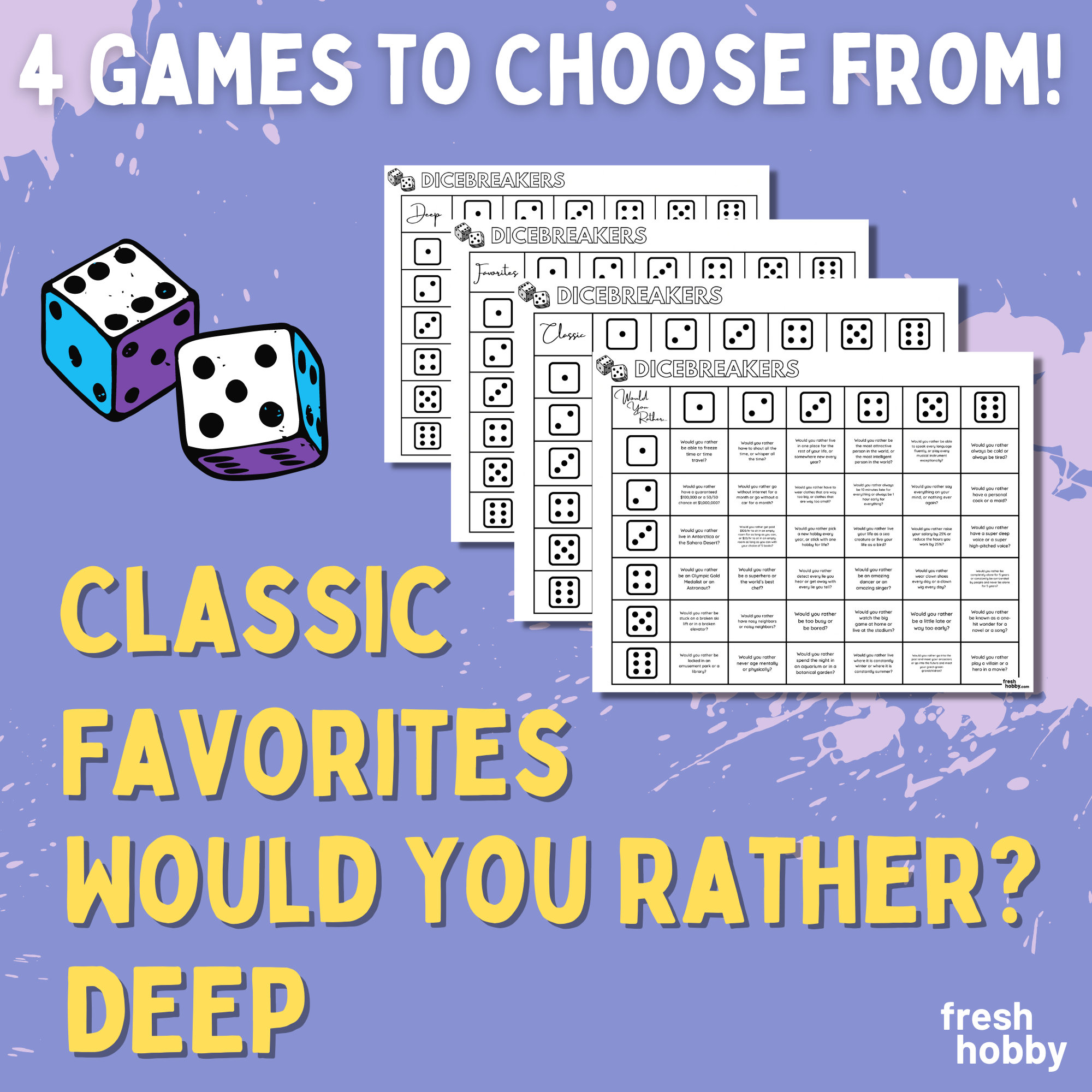 DICEBREAKER - Simple Icebreaker Conversation Game for All Ages (hours ...