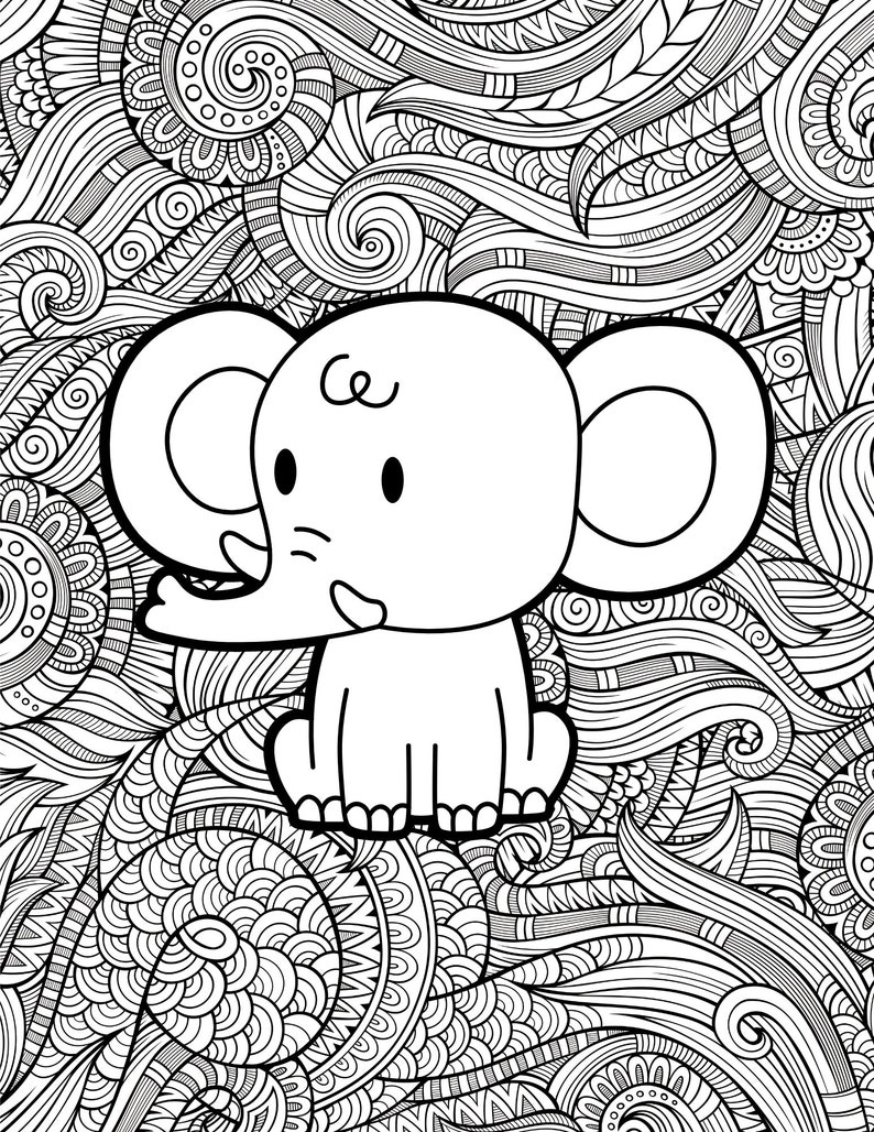 CUTE CRITTERS Coloring Book 30 Pages of Cute Animal Coloring Pages Zoo ...