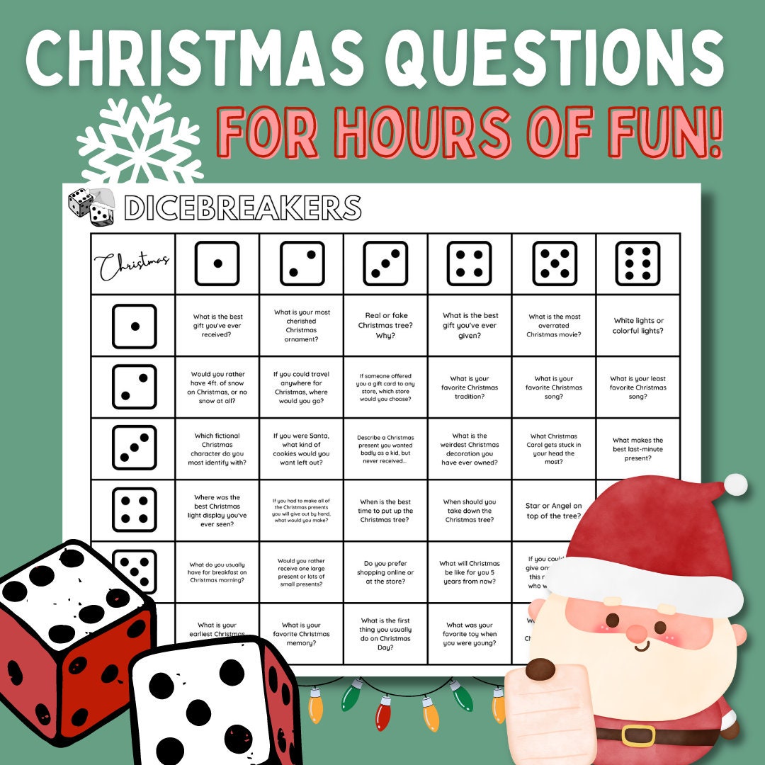 Dicebreaker CHRISTMAS! Holiday & Christmas Icebreaker Questions ...