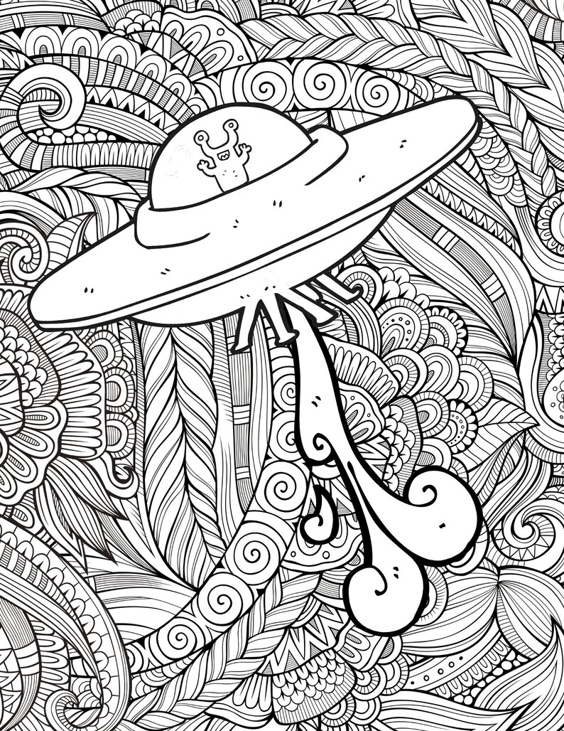 AWKWARD ALIENS Coloring Book | 30+ Pages of Alien Coloring Pages - Etsy