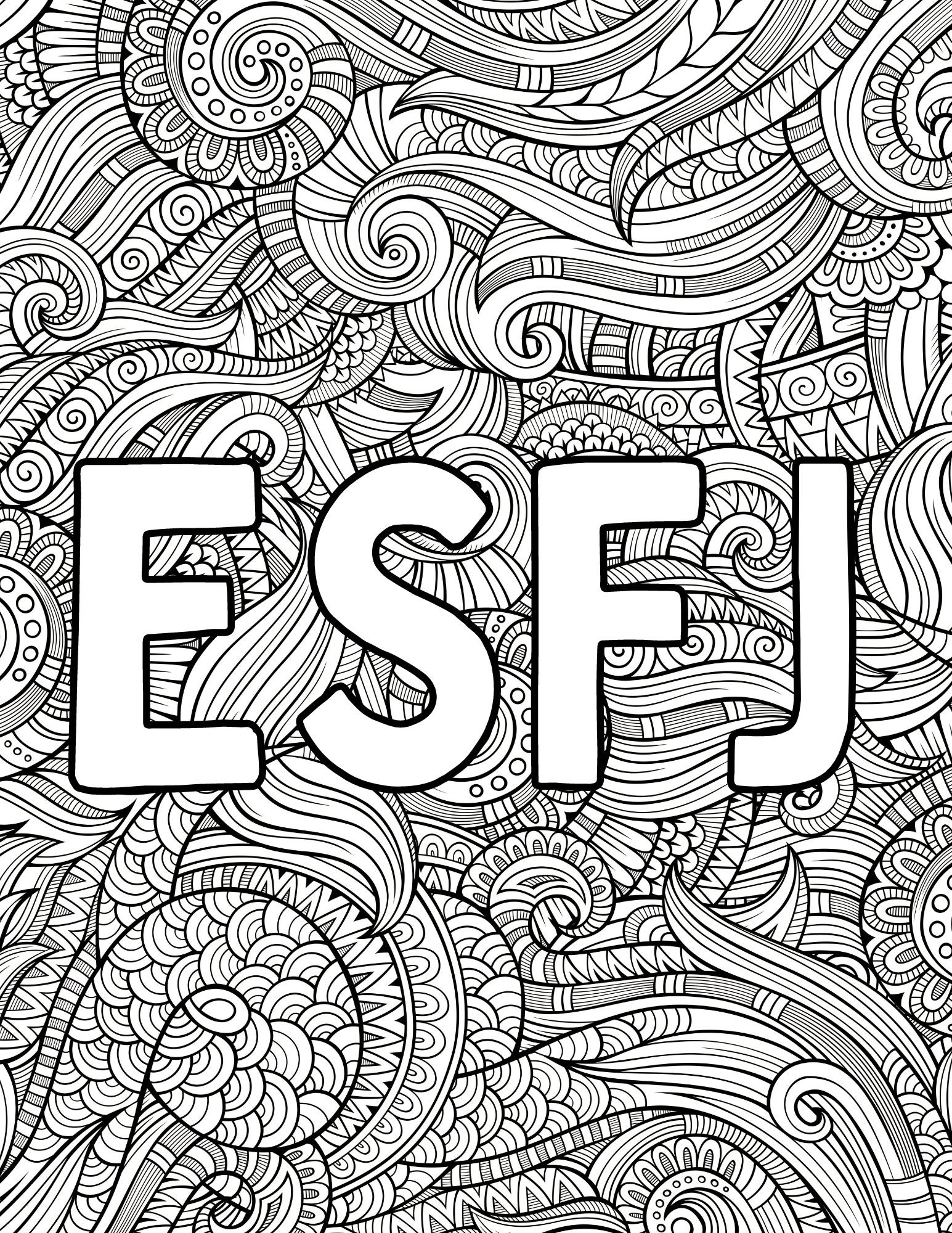 ESFJ Personality Type Coloring Pages | 2 Coloring Pages for Your Myers ...