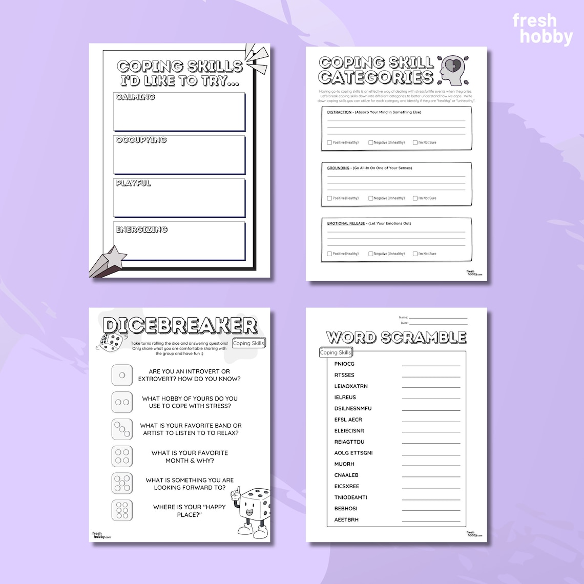 COPING SKILLS Worksheets 20 Worksheets for Exploring Coping Skills ...
