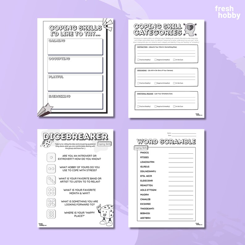 COPING SKILLS Worksheets | 20+ Worksheets for Exploring Coping Skills ...