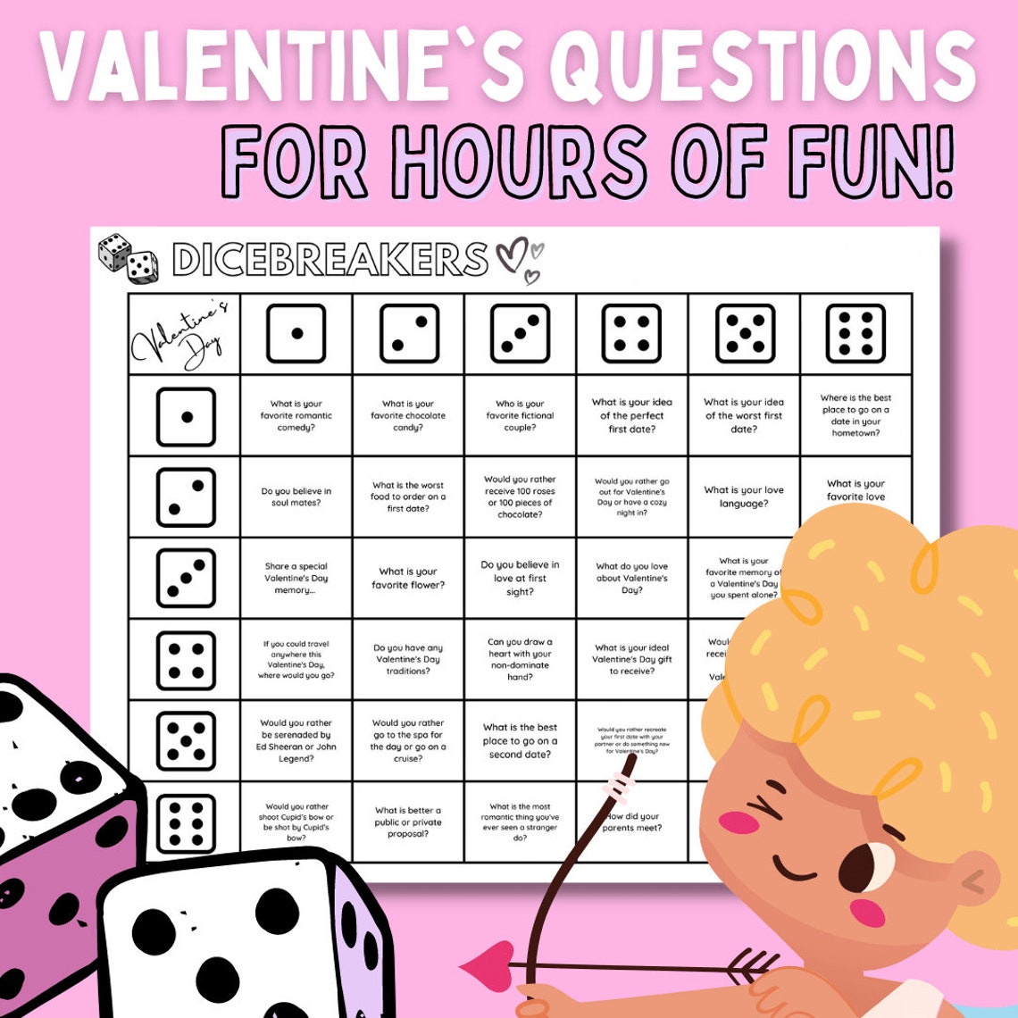 Dicebreaker VALENTINE'S DAY! Valentine's Icebreaker Questions ...