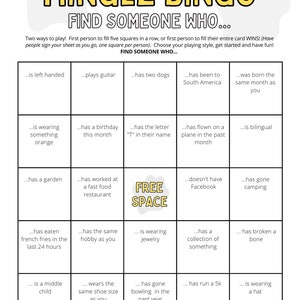 MINGLE BINGO | Find the Guest Icebreaker Game | Human Bingo Get-to-know ...