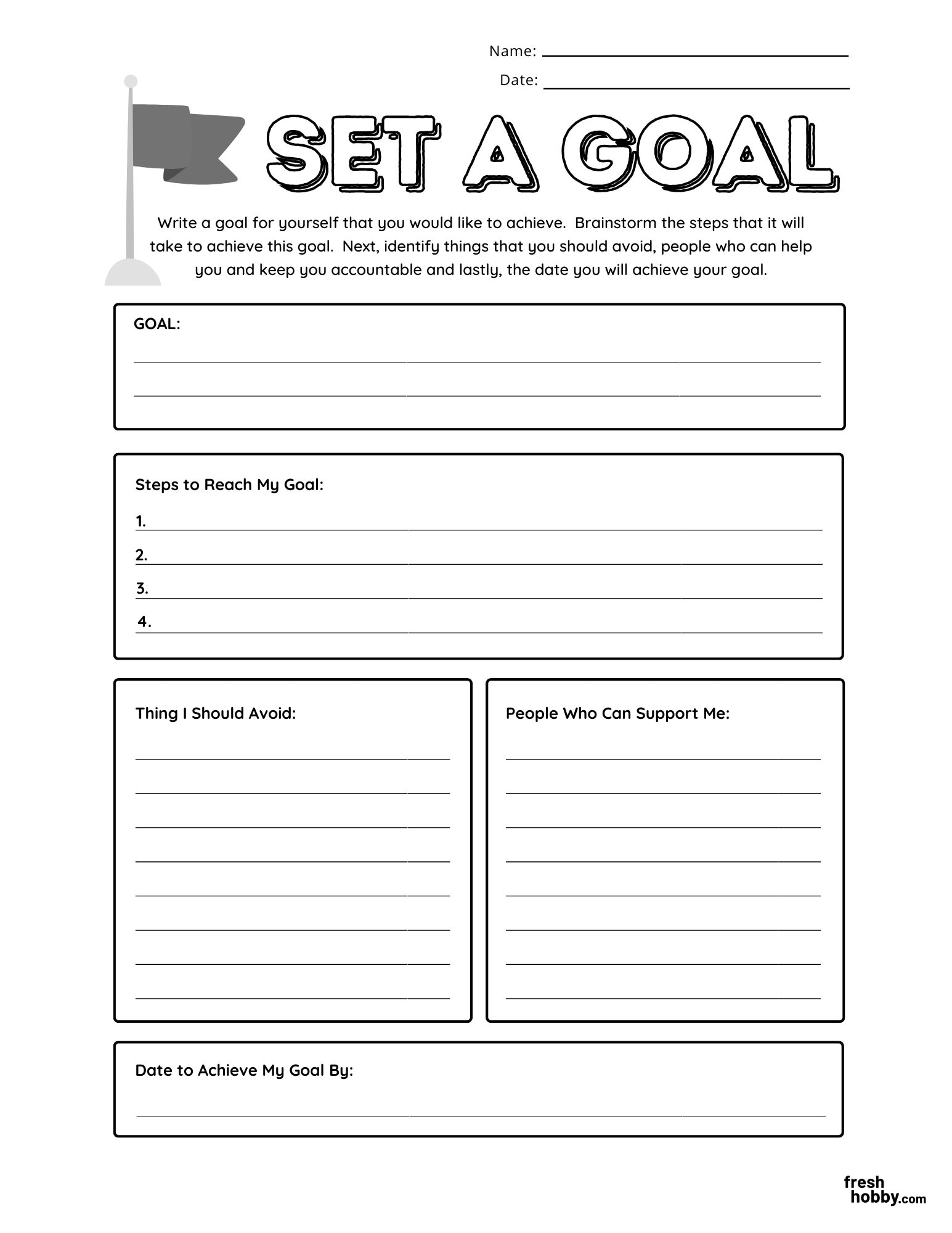 GOAL SETTING Worksheet Bundle | S.M.A.R.T Goals, Habit Tracker & Goal ...