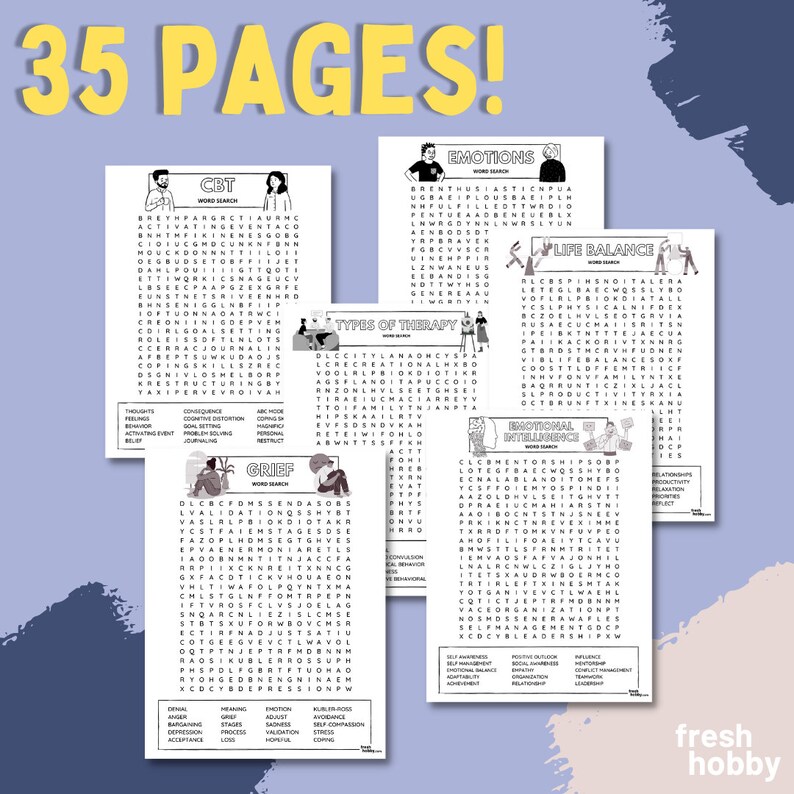 THERAPY Word Search Book 35 Word Search Puzzles for - Etsy