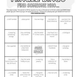 Mingle Bingo Icebreaker Game | Find Someone Who (PDF Download) - Etsy