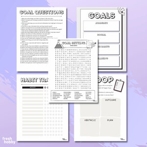 GOAL SETTING Worksheet Bundle | S.M.A.R.T Goals, Habit Tracker & Goal ...