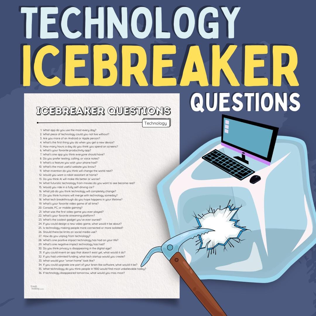 Technology Icebreaker Questions – Printable Conversation Starters ...