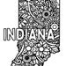 Indiana Coloring Pages: State Name & Floral Mandala (2 PDF Pages) - Etsy