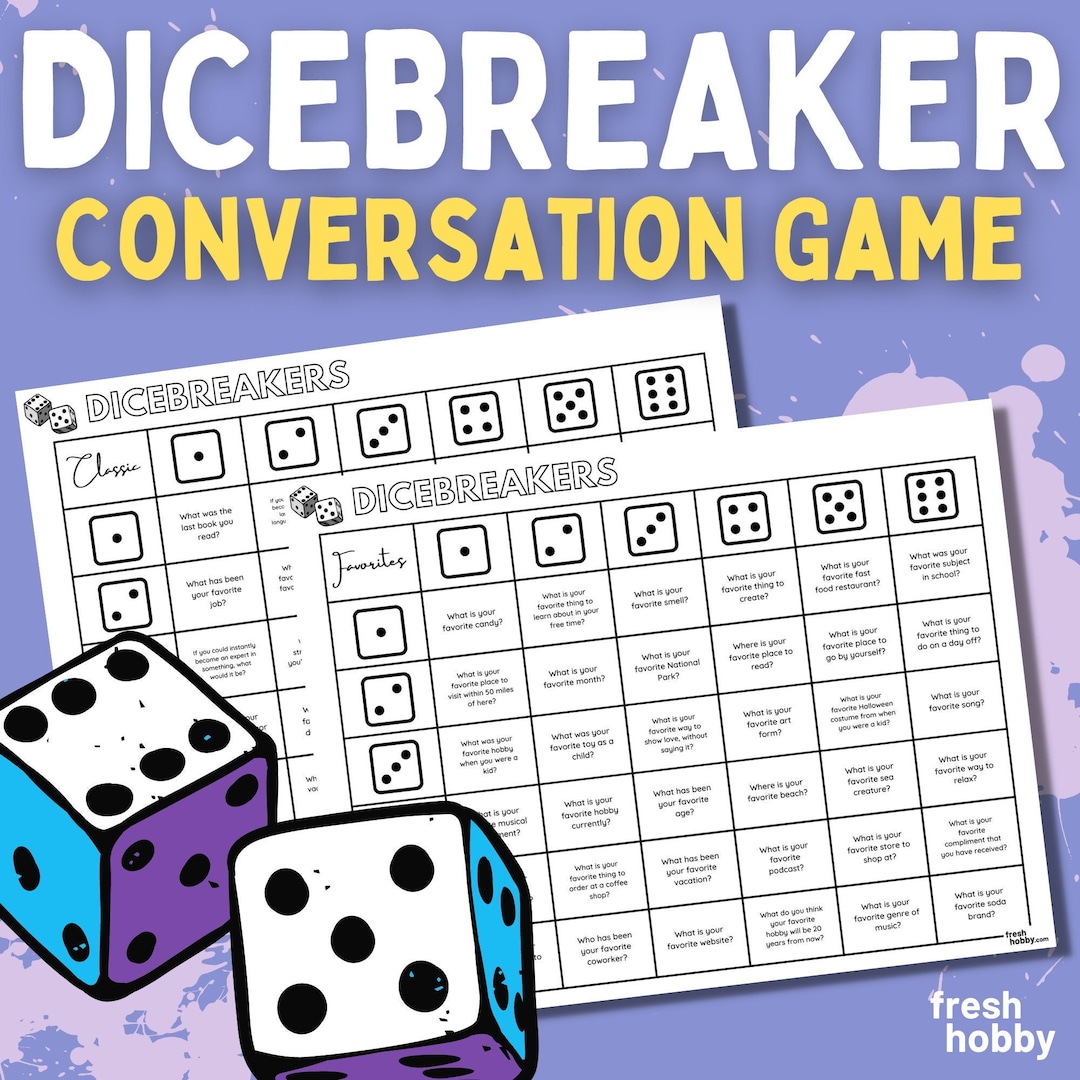 DICEBREAKER - Simple Icebreaker Conversation Game for All Ages (hours ...