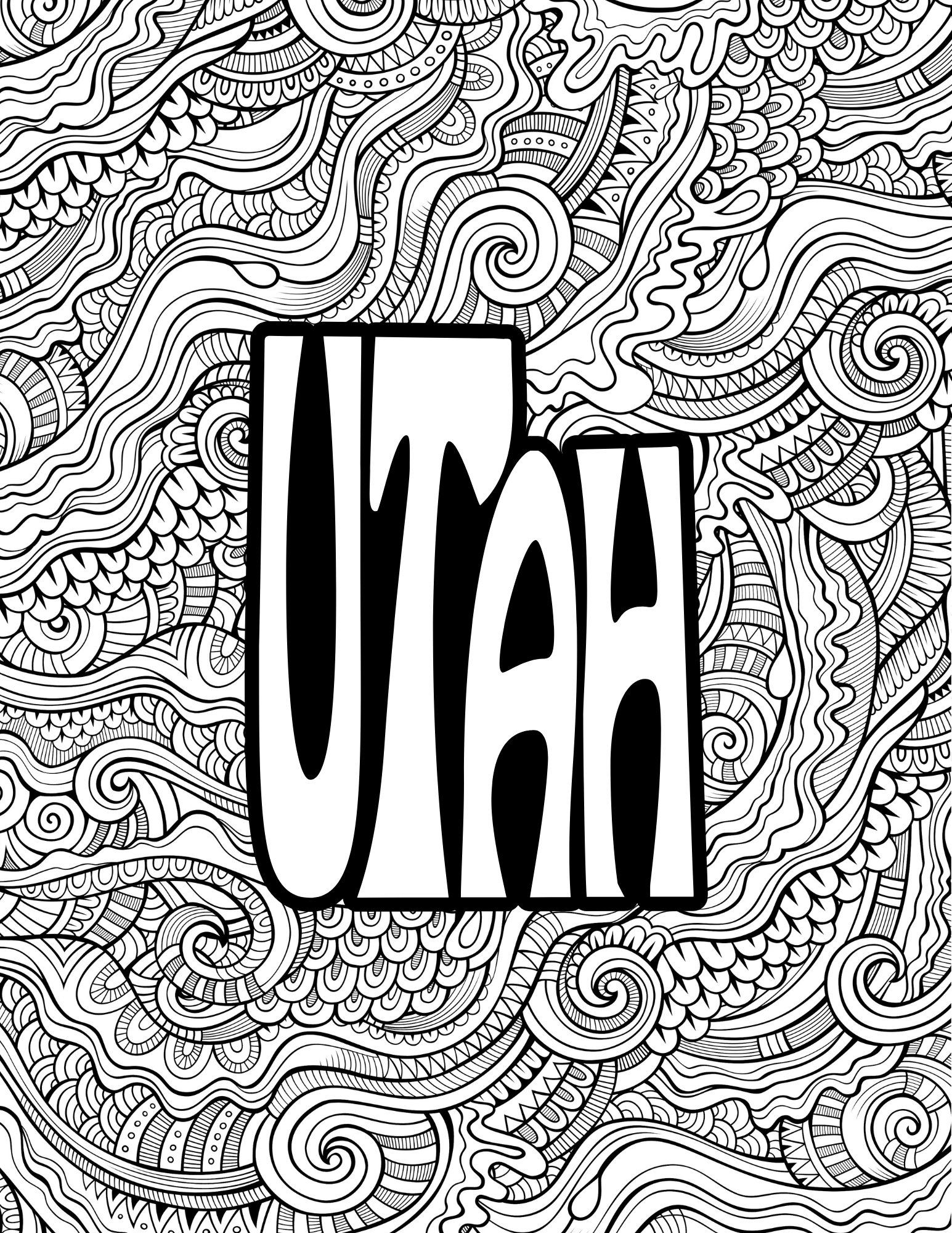 UTAH Coloring Pages (state Name & Floral Mandala Coloring Sheet) 2 PDF ...