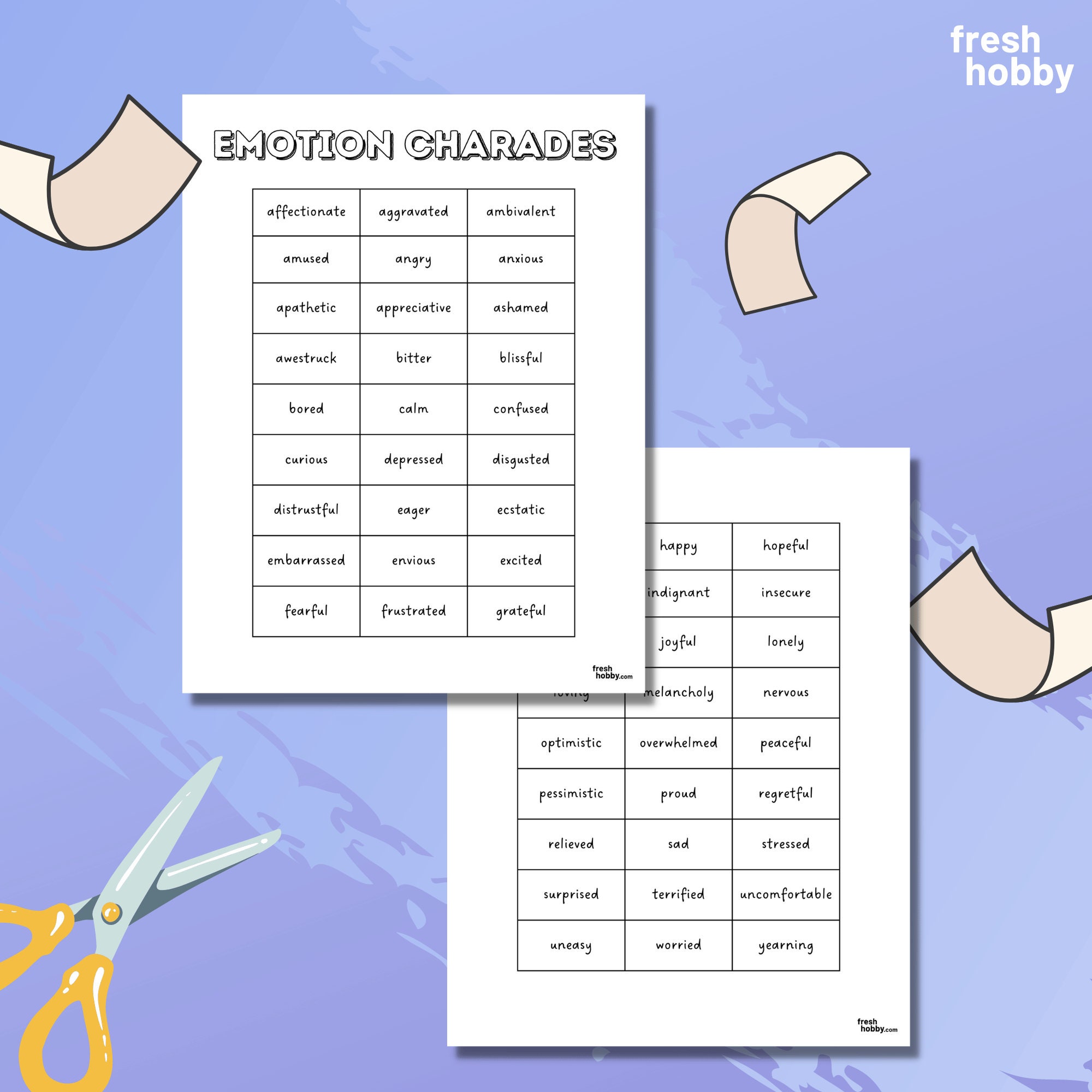 EMOTION CHARADES | 50+ Emotion Slips | Icebreaker Acting Game for ...