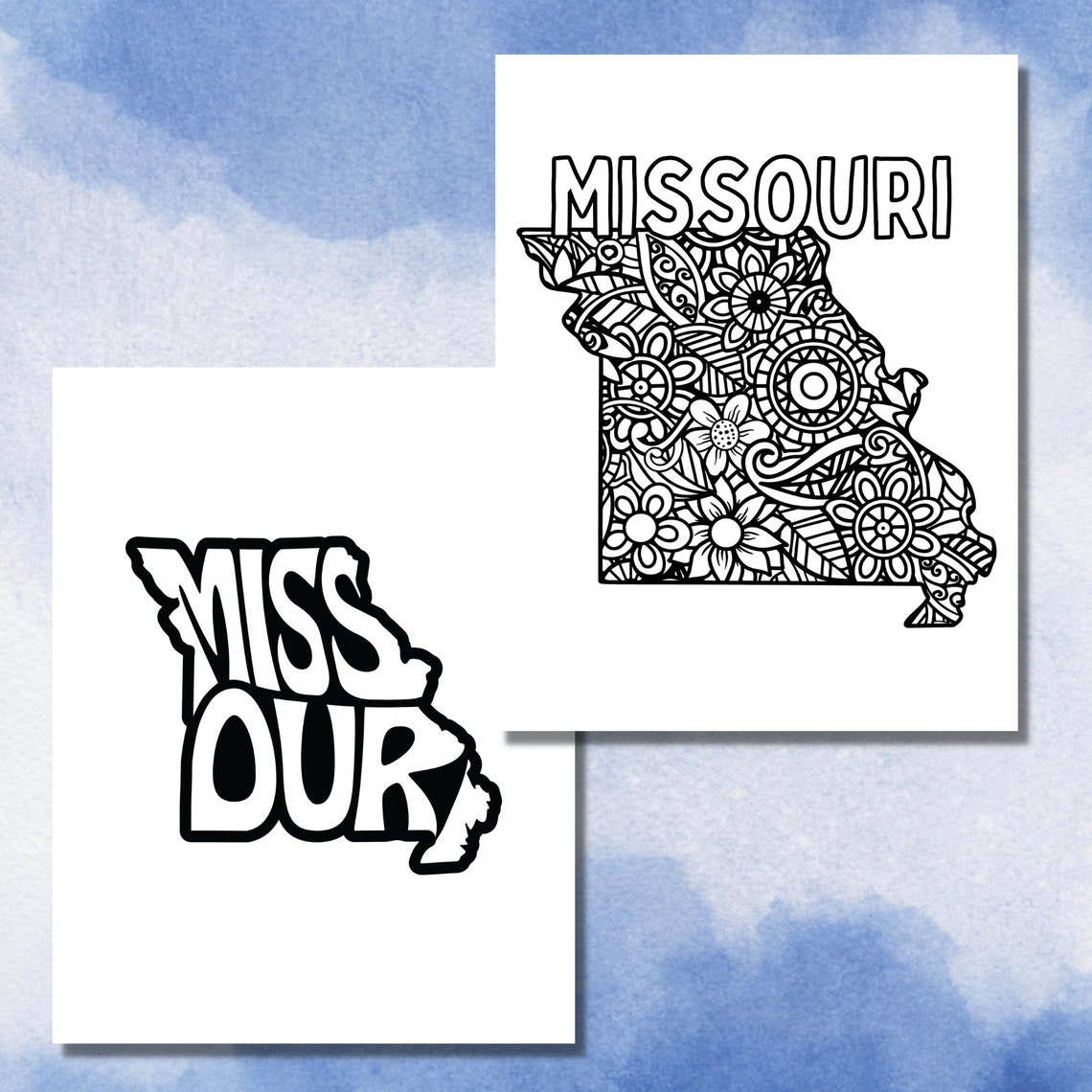 50 STATES Coloring Book United States Geography Coloring Book 100 ...