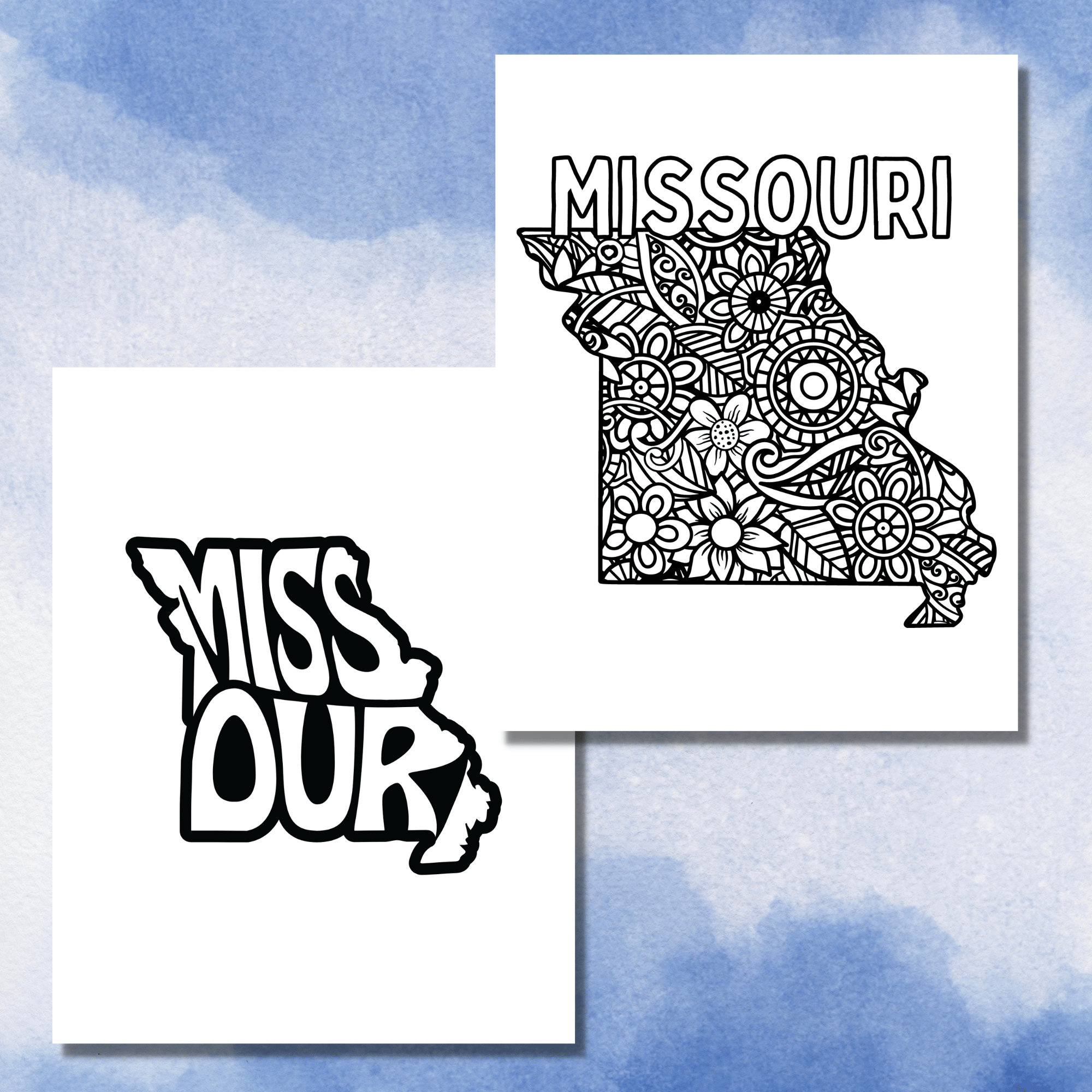 50 STATES Coloring Book United States Geography Coloring Book 100 ...