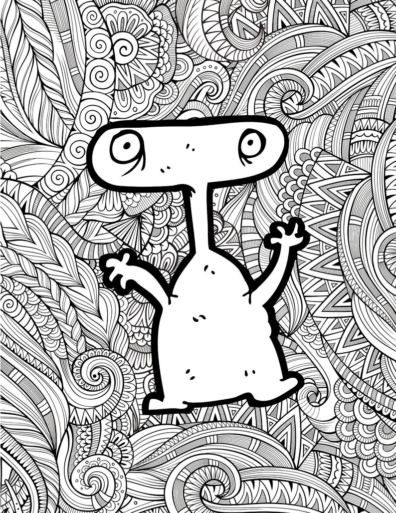 AWKWARD ALIENS Coloring Book | 30+ Pages of Alien Coloring Pages - Etsy