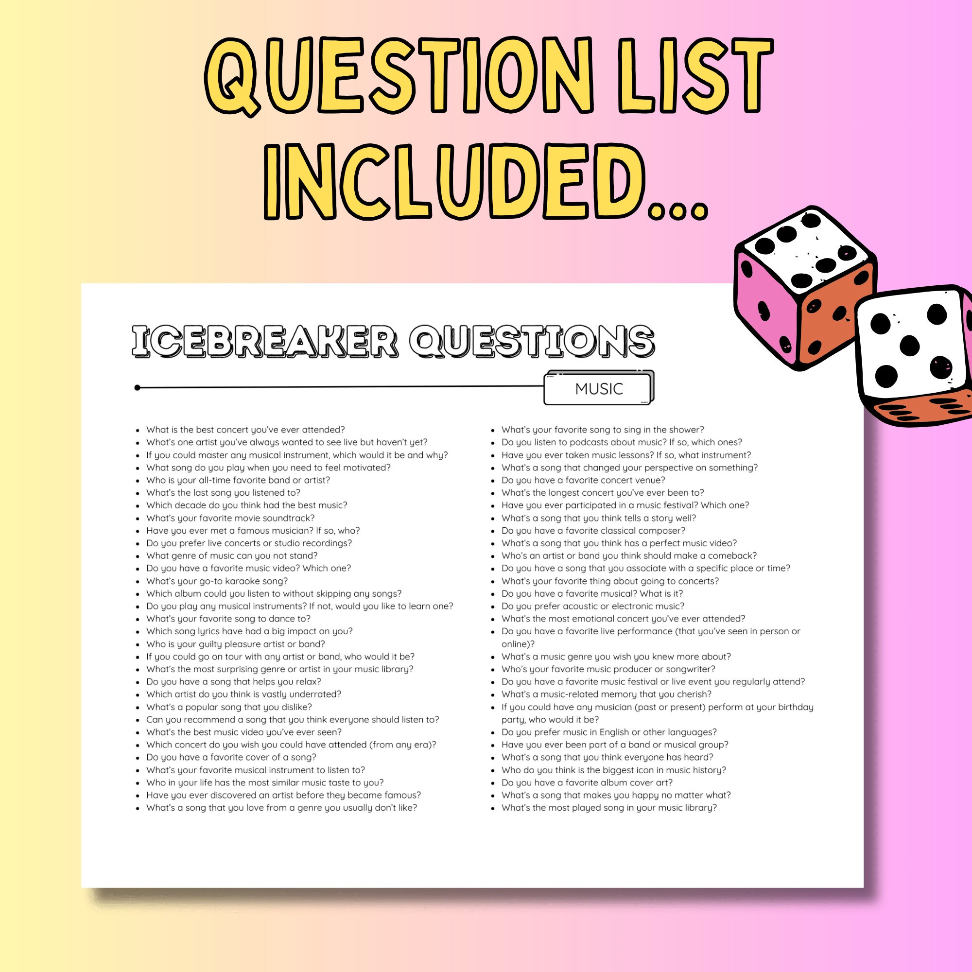 Music Icebreaker Questions | Music Icebreaker Questions For Adults – SZJNU