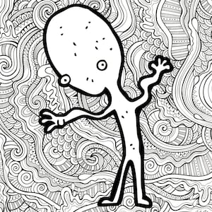 AWKWARD ALIENS Coloring Book | 30+ Pages of Alien Coloring Pages - Etsy