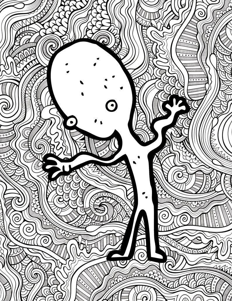 AWKWARD ALIENS Coloring Book | 30+ Pages of Alien Coloring Pages - Etsy