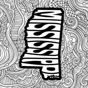 Mississippi Coloring Pages: State Name & Floral Mandala (2 PDF Pages ...