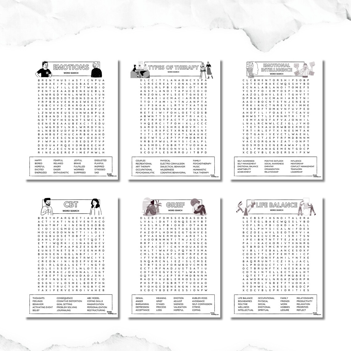 THERAPY Word Search Book | 35 Word Search Puzzles for Counselors ...