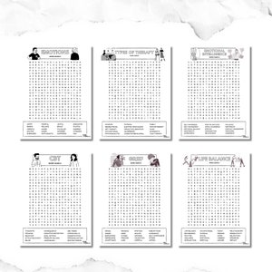 Therapy Word Search Book | Mental Health Puzzles for Counselors - Etsy