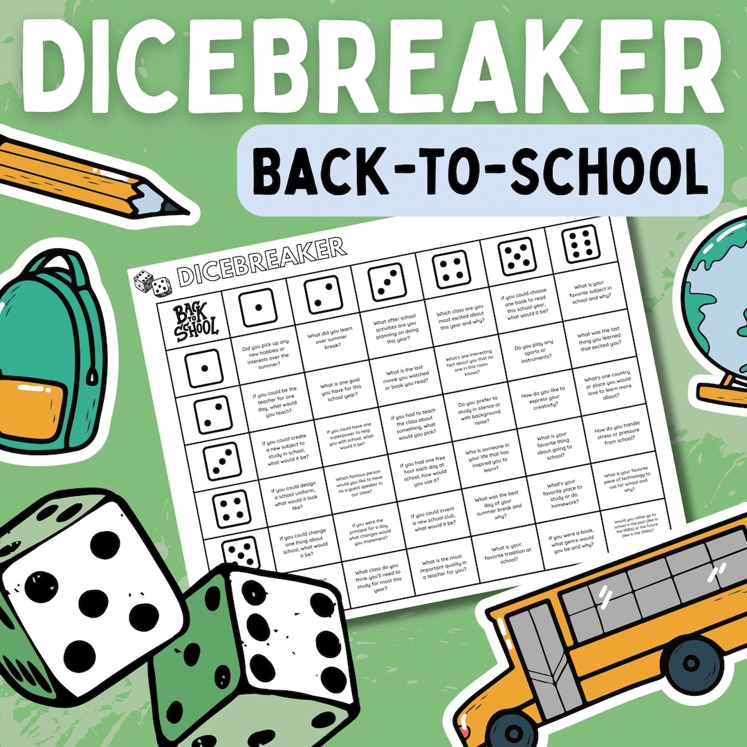 Dicebreaker BACK-TO-SCHOOL | Classroom Icebreaker Questions | New ...