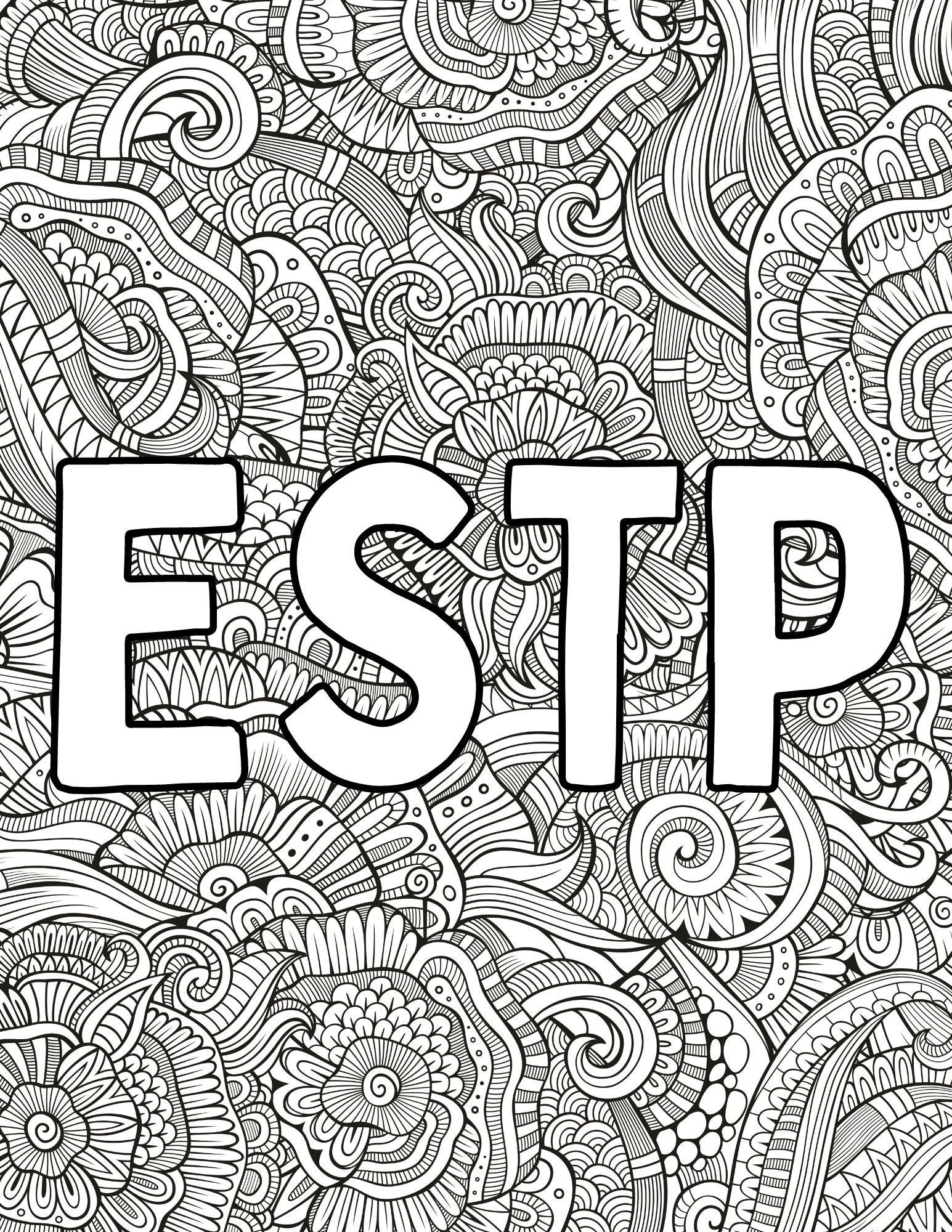 ESTP Personality Coloring Pages | MBTI Self-reflection (digital ...
