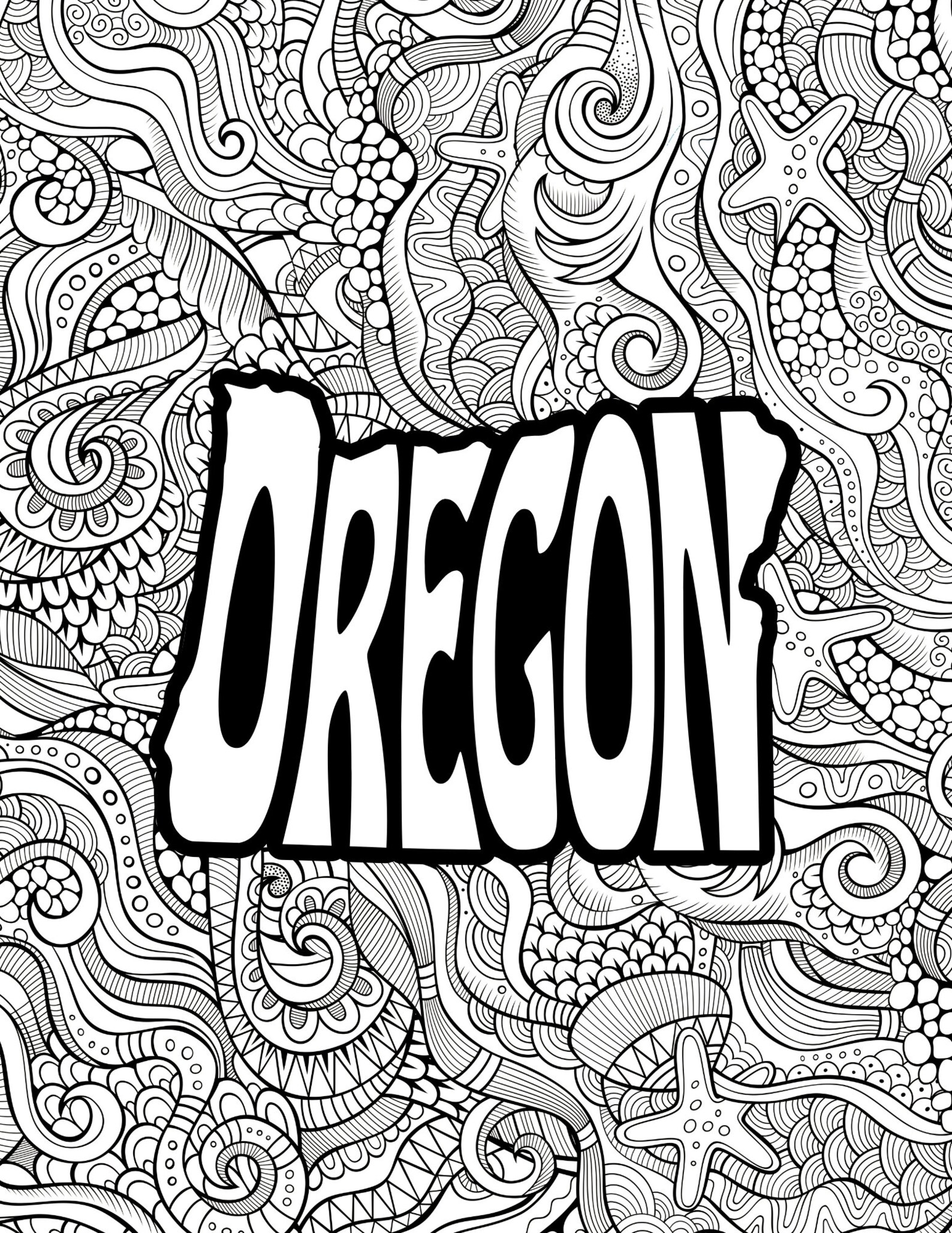 Oregon Coloring Pages, State Name & Floral Mandala (2 PDF Pages) - Etsy