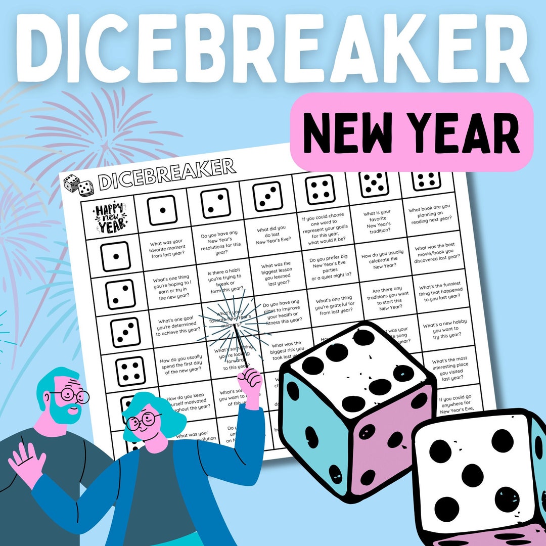 Dicebreaker NEW YEAR! - Simple Icebreaker New Year’s Eve Game ...