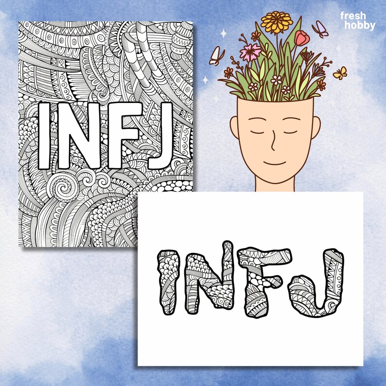 INFJ Coloring Pages | Myers-briggs Personality Art (digital Download ...