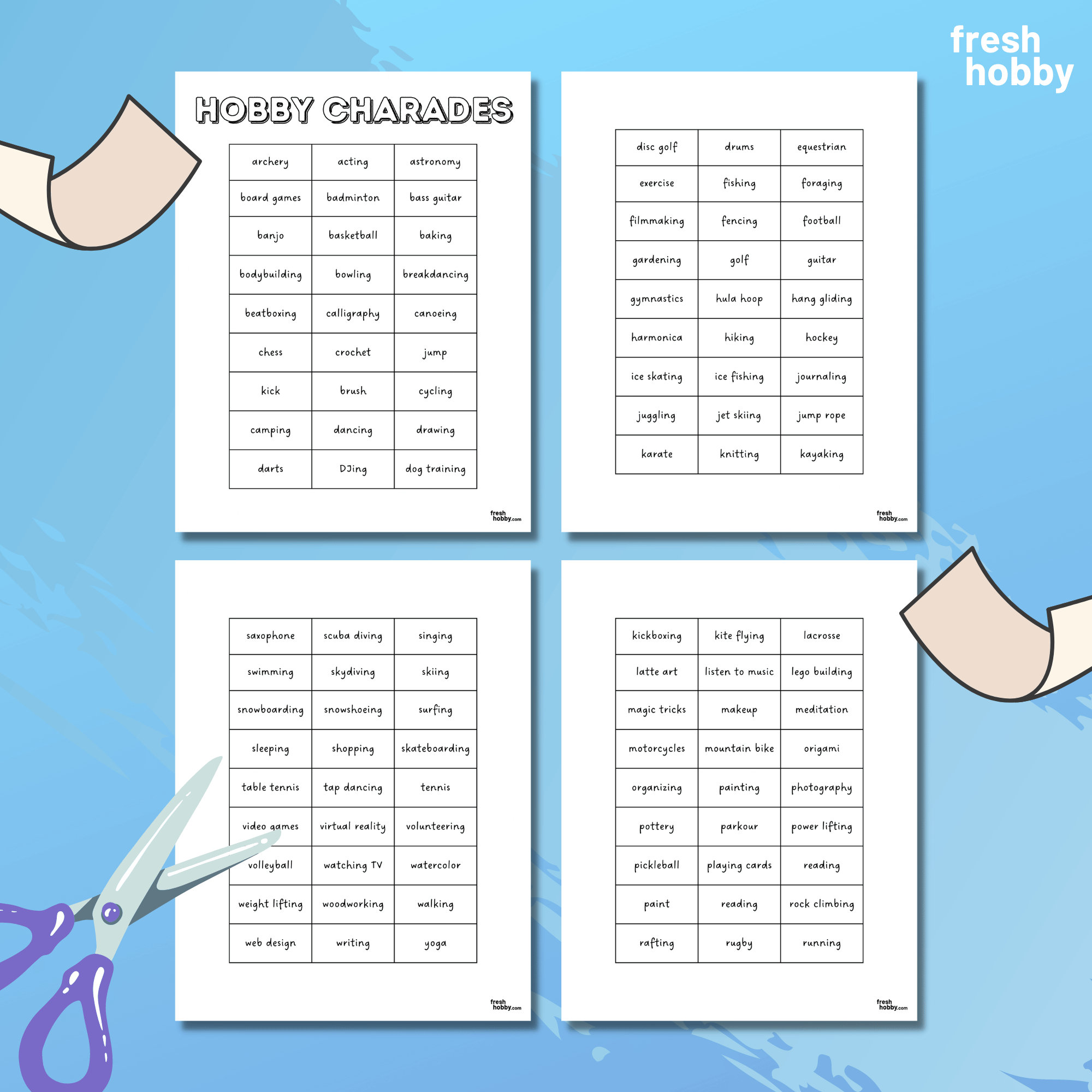 HOBBIES & LEISURE Worksheet Bundle | Recreational Therapy Activity ...