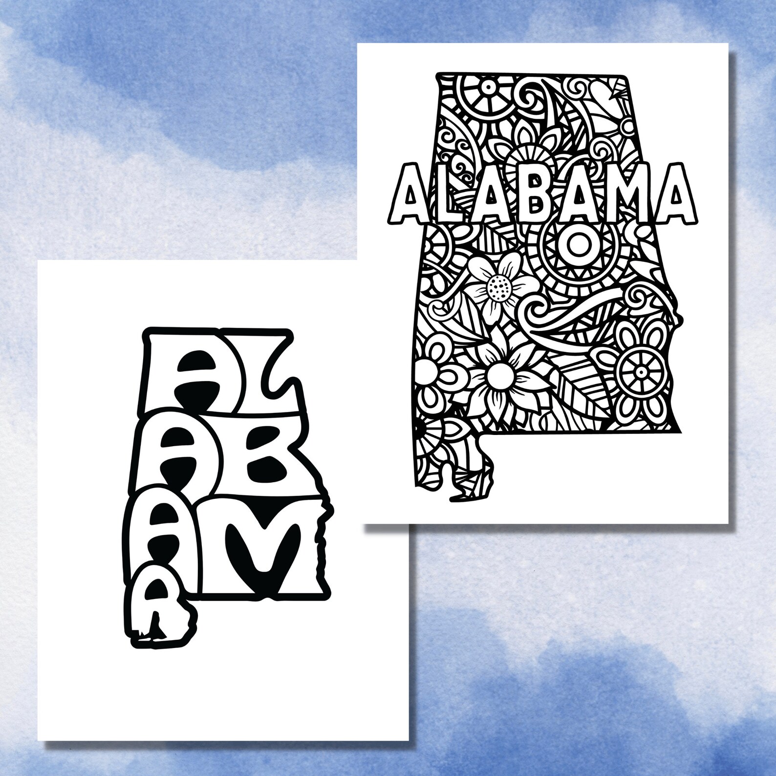 50 STATES Coloring Book | United States Geography Coloring Book | 100 ...