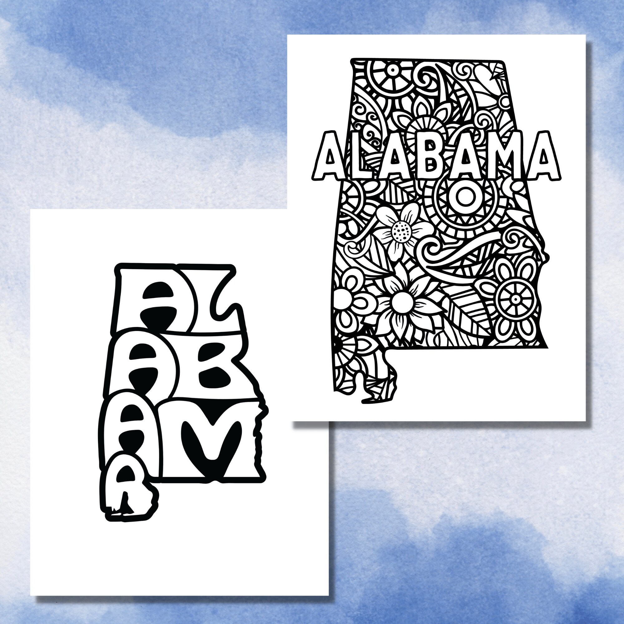 50 STATES Coloring Book United States Geography Coloring Book 100 ...