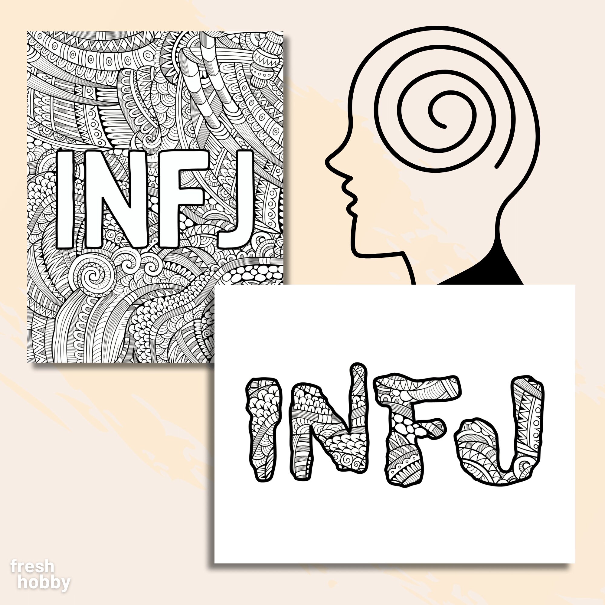 Myers-briggs PDF Coloring Book | 2-coloring Pages for Each Personality ...