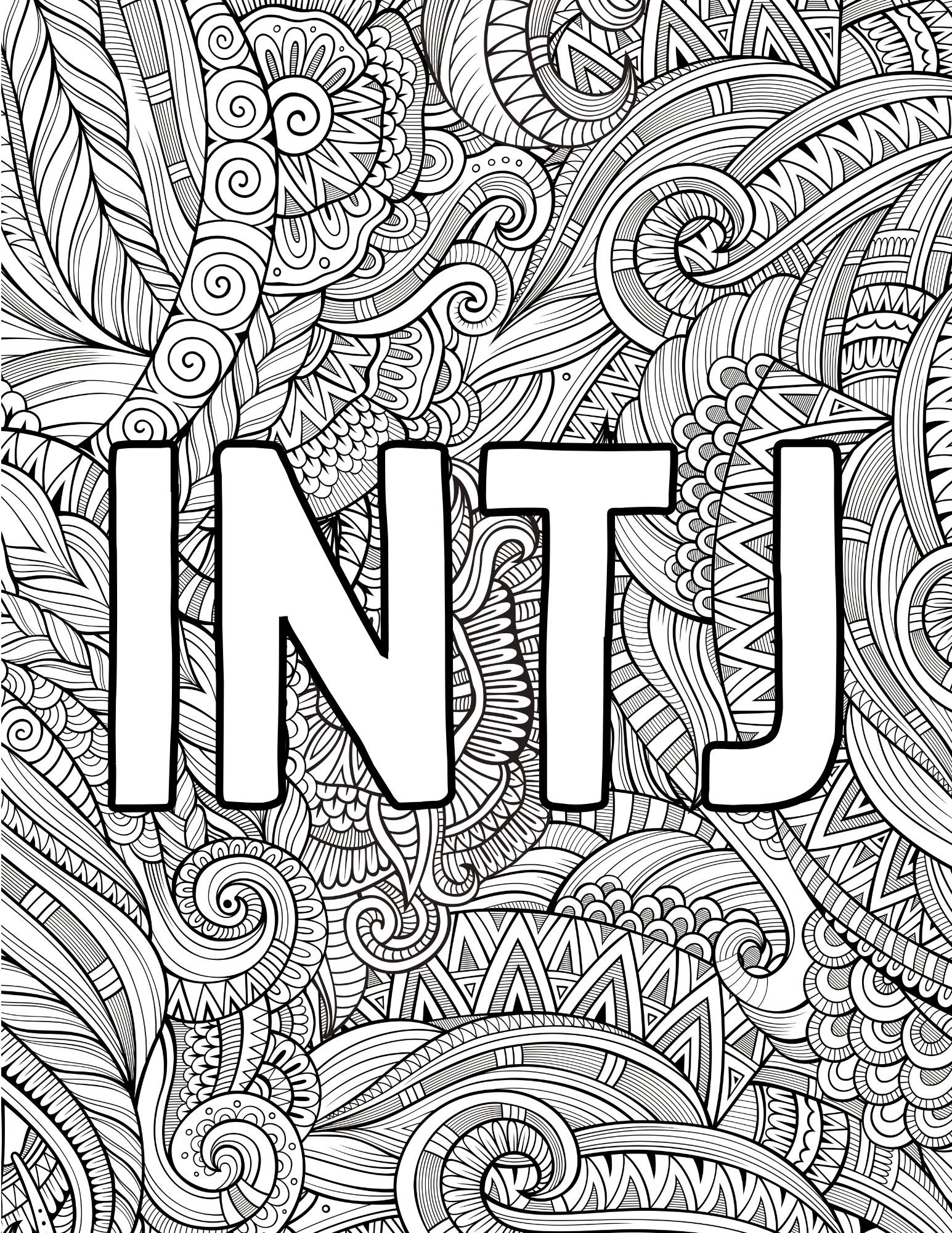 INTJ Personality Type Coloring Pages | 2 Coloring Pages for Your Myers ...