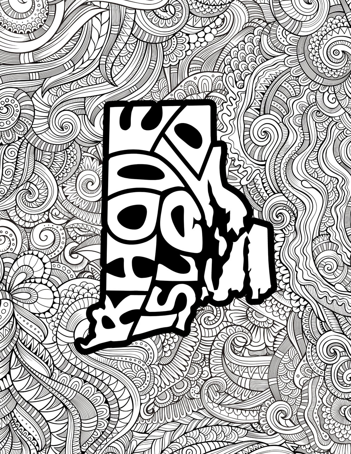 RHODE ISLAND Coloring Pages (state Name & Floral Mandala Coloring Sheet ...