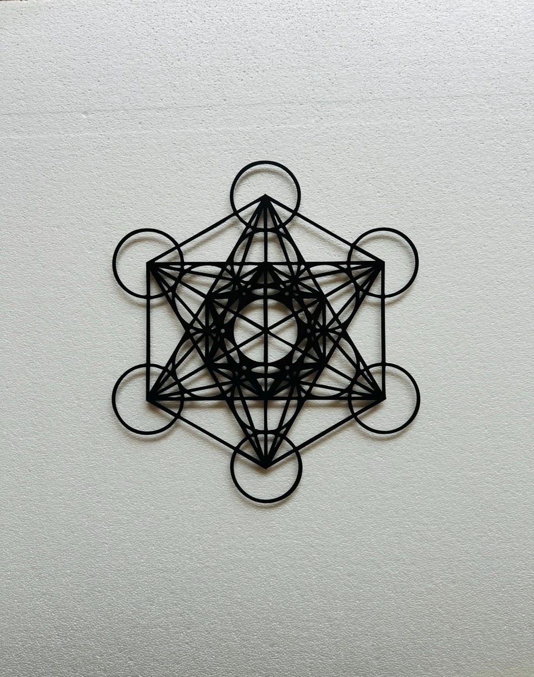 Metatron Cube Themed Metal Wall Art , Metatron Metal Wall Sign ...