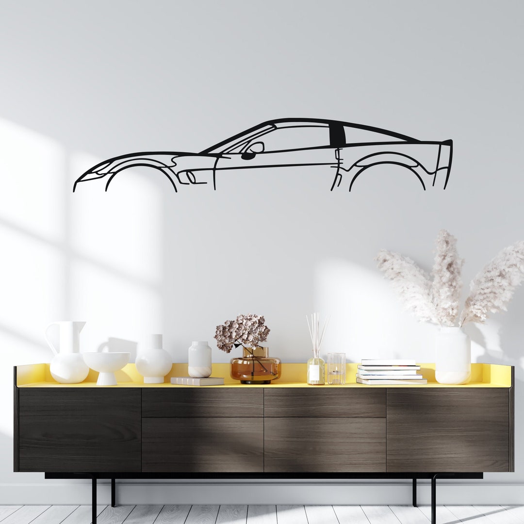 Corvette C6 Silhouette Metal Wall Art , C6 Metal Wall Art , Garage Wall ...